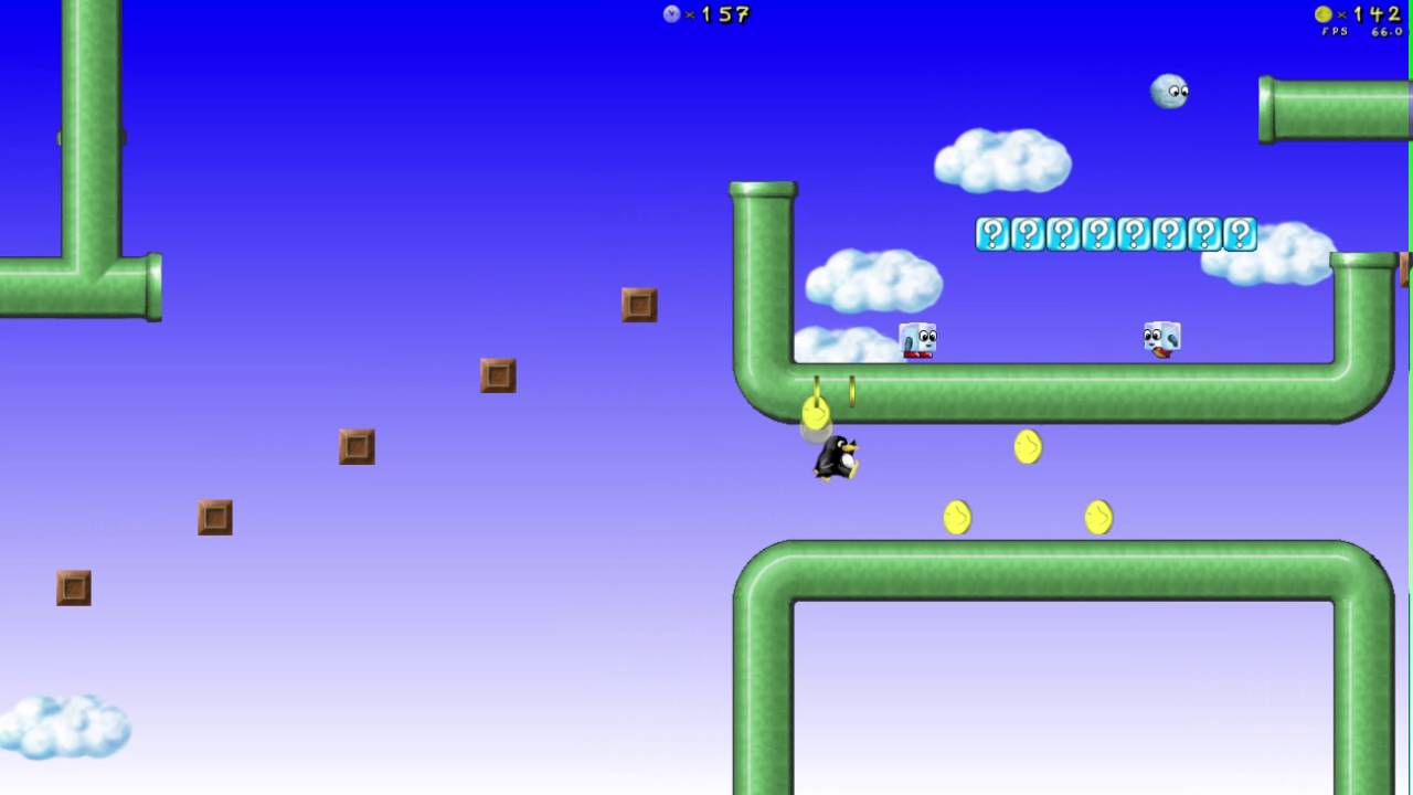 SuperTux 0.4.0 Pipe Down Over There secret 3 - YouTube
