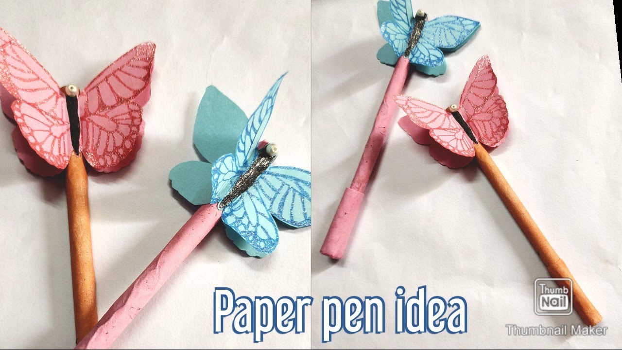 Cute paper pen idea/Easy Origami Paper Pen/how to make paper pen ...