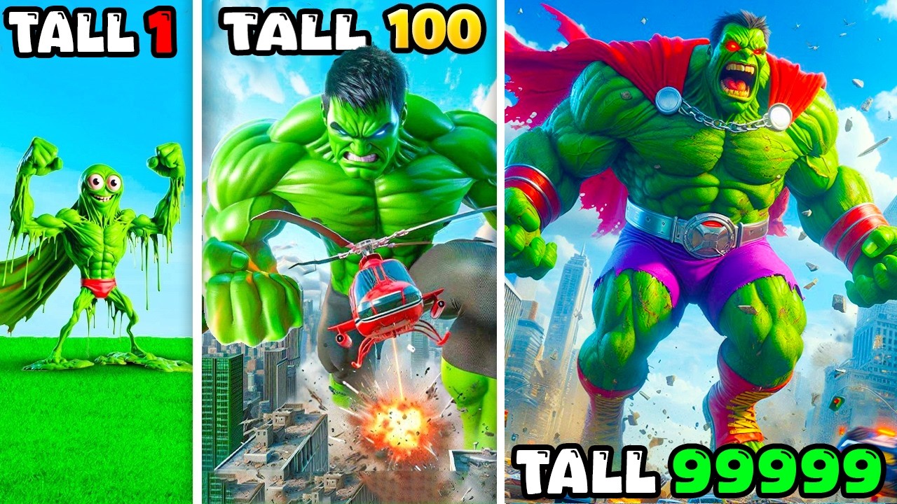 Shortest 1 HULK To TALLEST 1,000,000,000 GOD HULK! - YouTube
