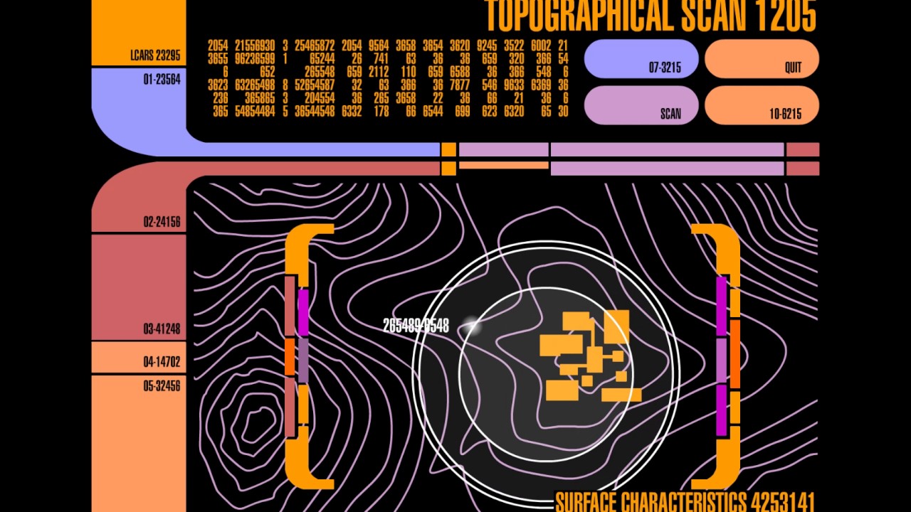 Star Trek LCARS - Topographical Scan 1205 - YouTube