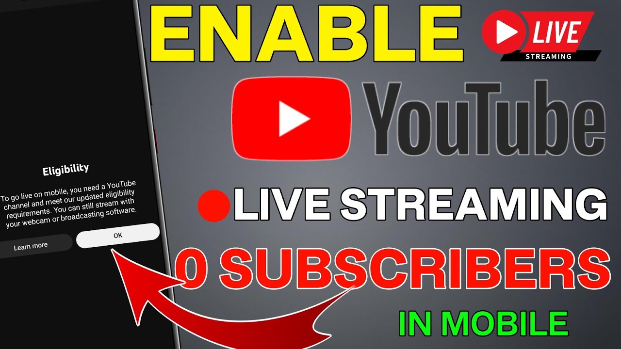 How to enable youtube live stream with 0 subscriber | Enable live ...