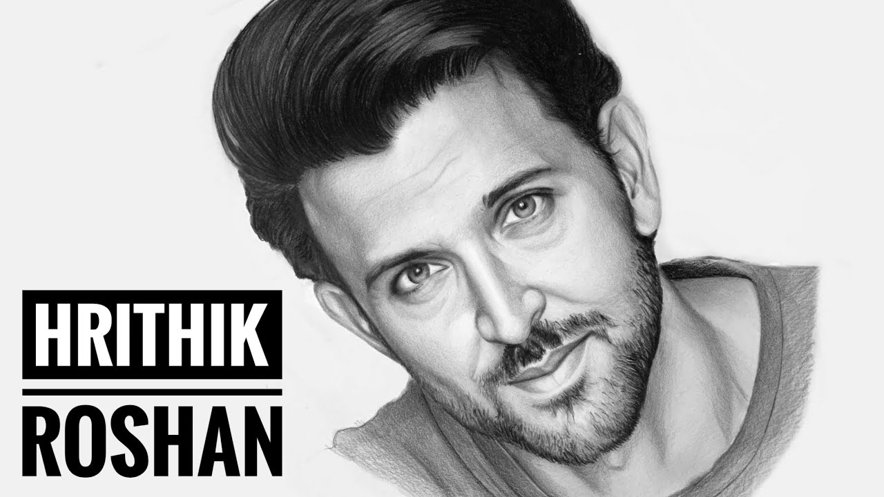 Hrithik Roshan Sketch || Realistic Pencil Drawing || Time lapse - YouTube