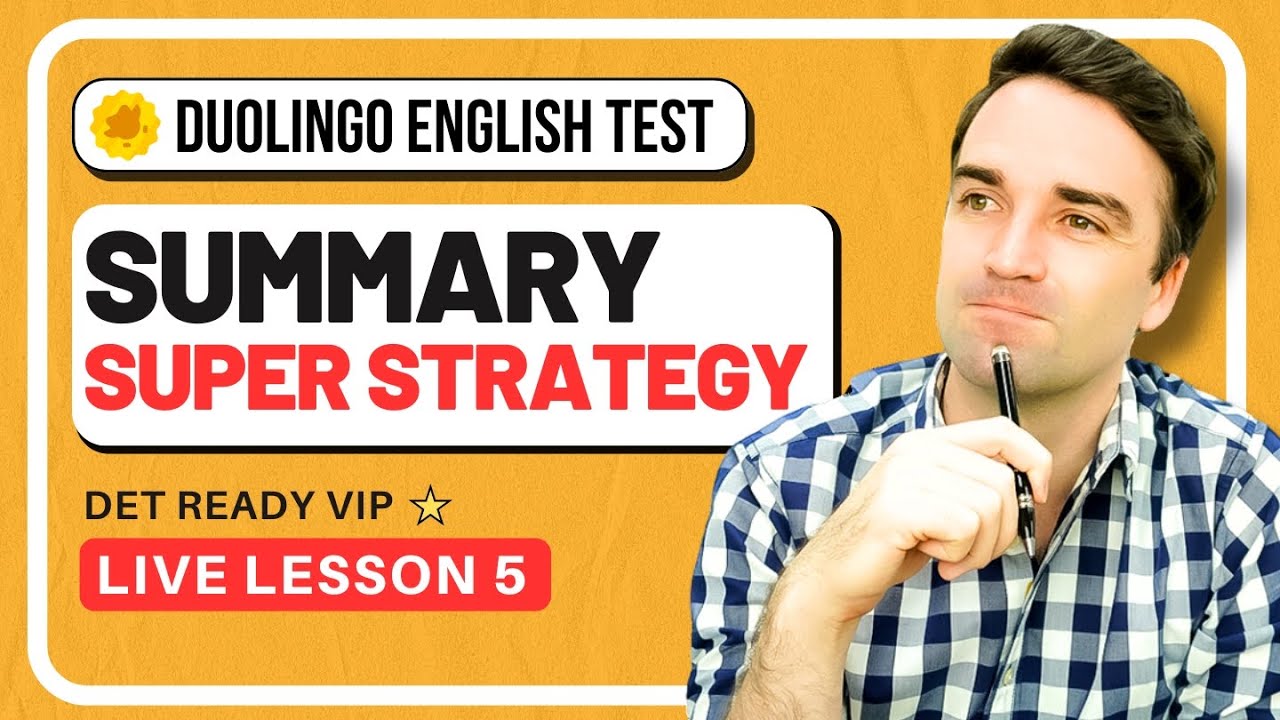 Duolingo English Test: Summary Super Strategy! - YouTube