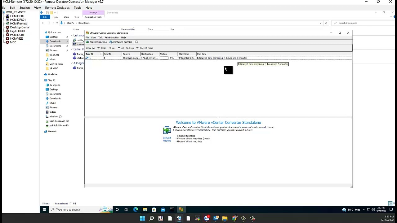 Convert a Physical Computer to a VMware ESXi | Convert máy thật lên ...