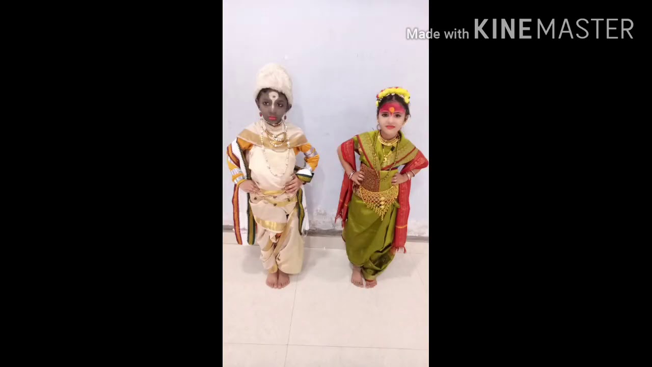 Vitthal Rukmai fancy dress / how to make Vitthal Rukmai makeup and ...