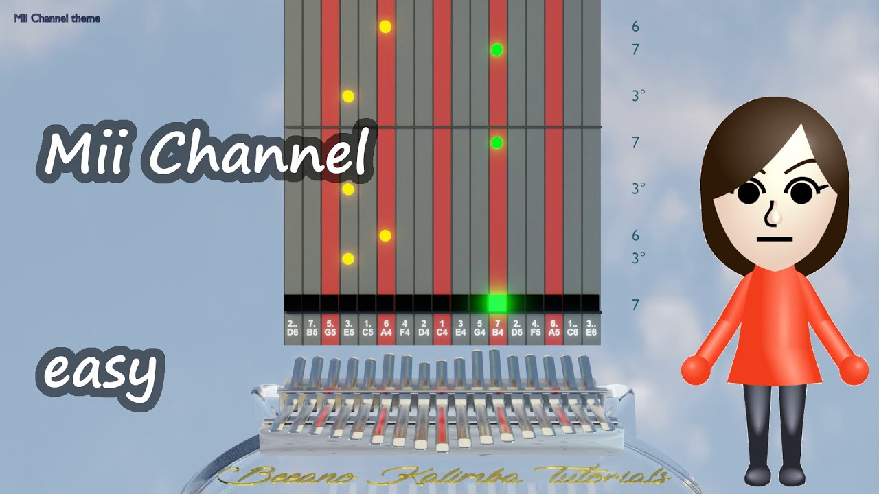 Kalimba tutorial: Mii Channel theme - YouTube