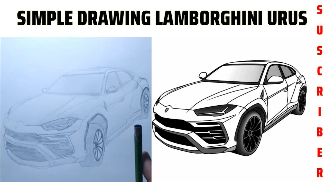 Draw LAMBORGHINI URUS simple the best - YouTube