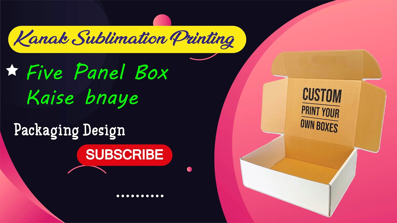 5 Panel Box Kaise bnaye | How to make 5 panel box | Packaging Design ...