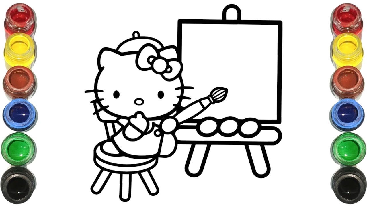 How to Draw A Cute Hello Kitty Painting Drawing for kids & Toddlers ...