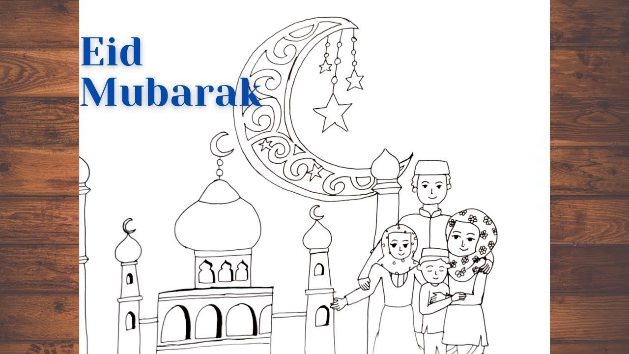 Eid Drawing | Eid Mubarak Drawing | Eid Festival Drawing | Eid Drawing ...