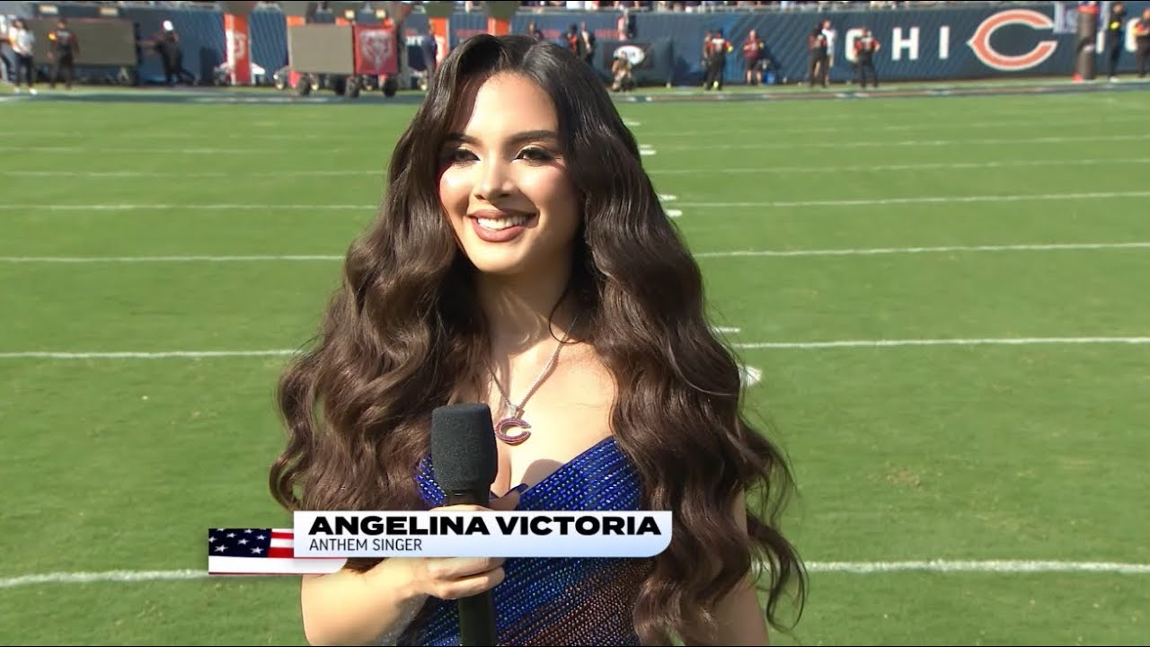 Angelina Victoria - National Anthem for the NFL Chicago Bears vs Dallas ...