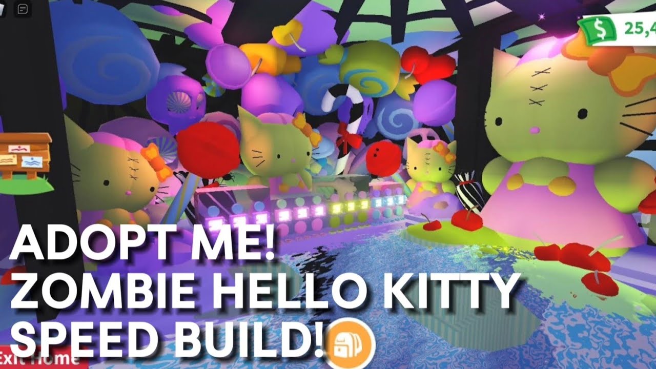 😻🧟‍♀️Adopt me! Zombie Hello Kitty SPEED BUILD! - YouTube