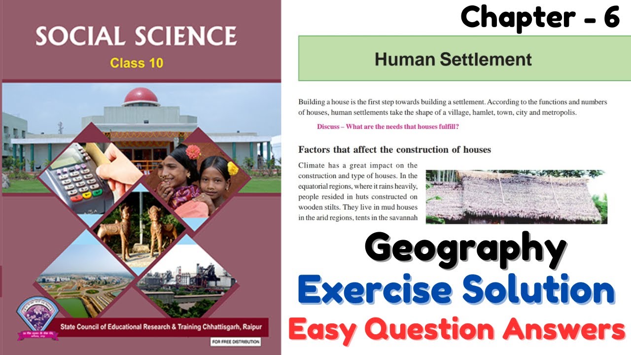 Class 10 | Chapter 6 Human Settlement | Exercise Solution | Social ...