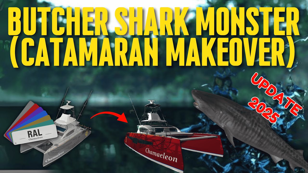 🎣🦈 How to Catch Butcher Shark l Catamaran Makeover | Full Setup, Spot ...