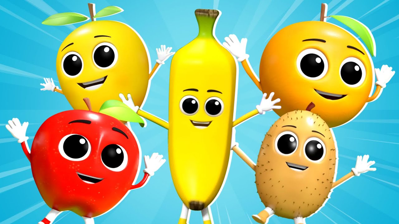 Five Little Fruits Jumping On The Bed Nursery Rhyme And Kids Song - YouTube