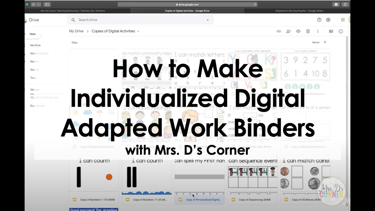 Google Slides Tutorial: Individualized Digital Adapted Work Binders for ...
