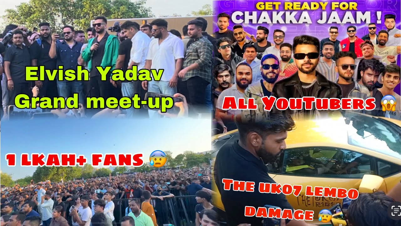 ⁠elvish Yadav grand meet-up Gurgaon😱 1 lakh+ #elvisharmy ⁠@TheUK07Rider and all YouTubers - YouTube