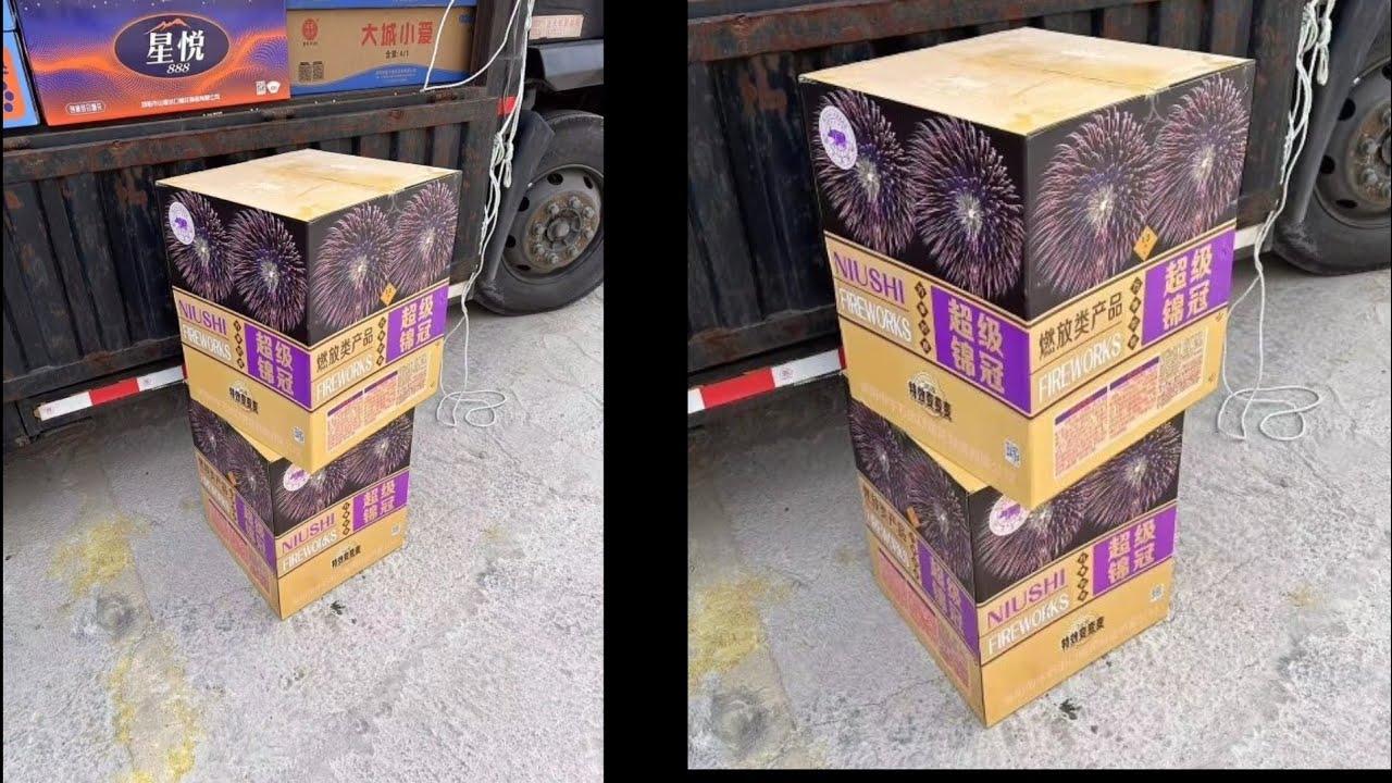 3' inch shell cake firework 36 shots (super brocade) - YouTube
