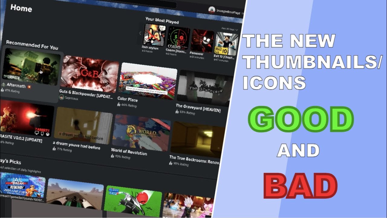 Let's Talk about Roblox's New Wide Icons and Homepage, The Good and Bad ...