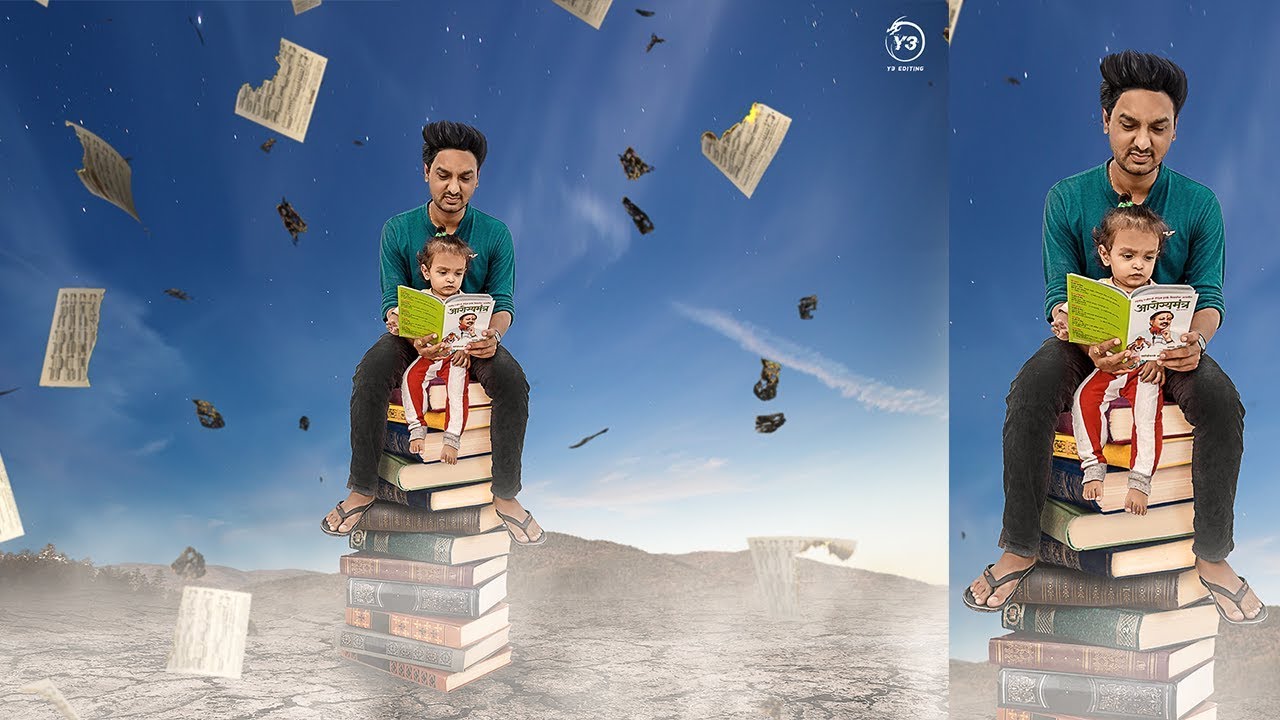 The Burning Paper Photo Manipulation | Photoshop Flying Paper Creative ...