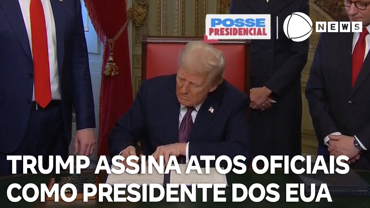 Donald Trump assina primeiros atos oficiais como presidente dos EUA ...