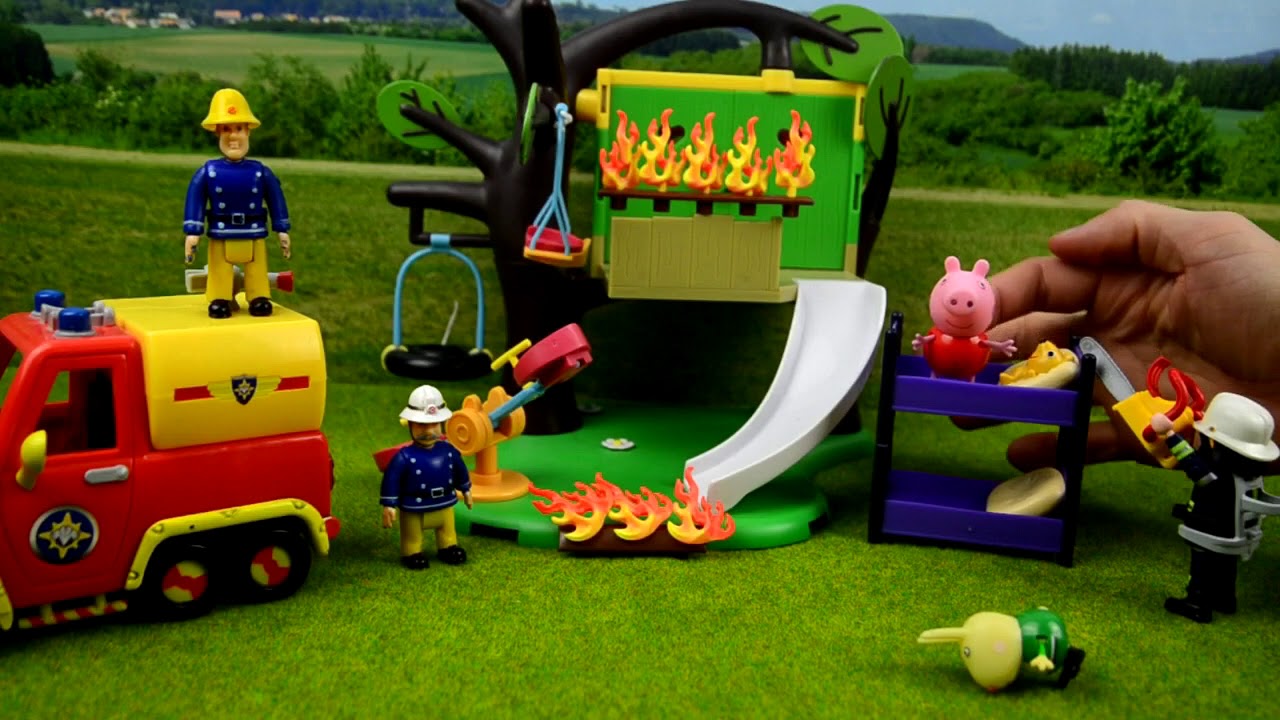 Fireman sam paw patrol fire engine video fun rescue Compilation - YouTube