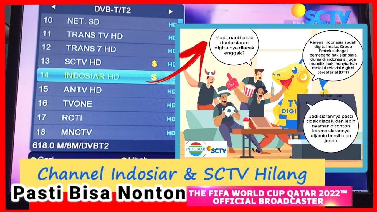 Cara Mendapatkan Sctv Moji Di Tv Digital pake set top box - YouTube