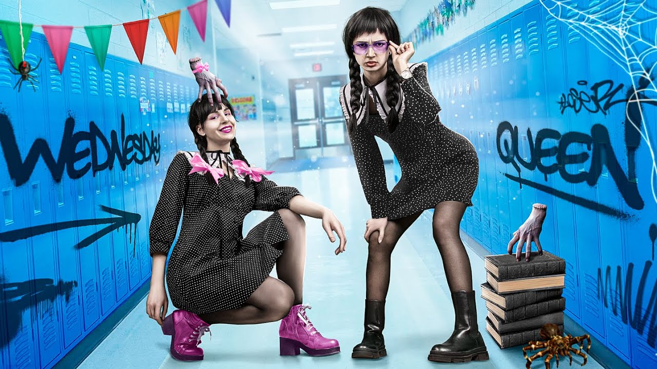 Wednesday Addams Twins! / Good Vs Bad - YouTube