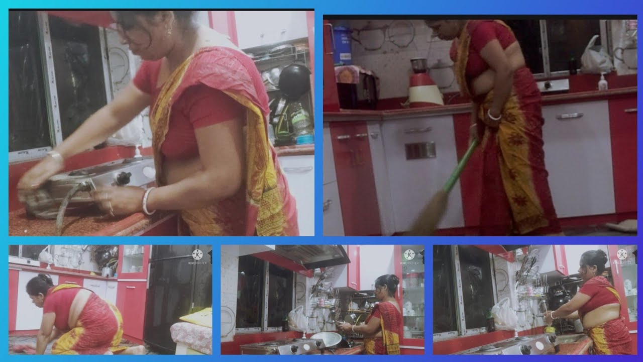 #saree vlog# Every day night kitchen cleaning routine#BengaliVlogerGita ...
