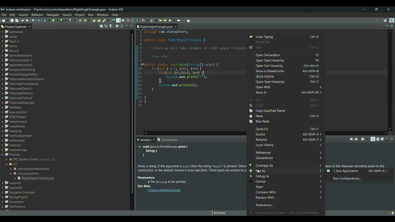 Right Angle Triangle Star Pattern in Java - Beginner-Friendly Tutorial - YouTube