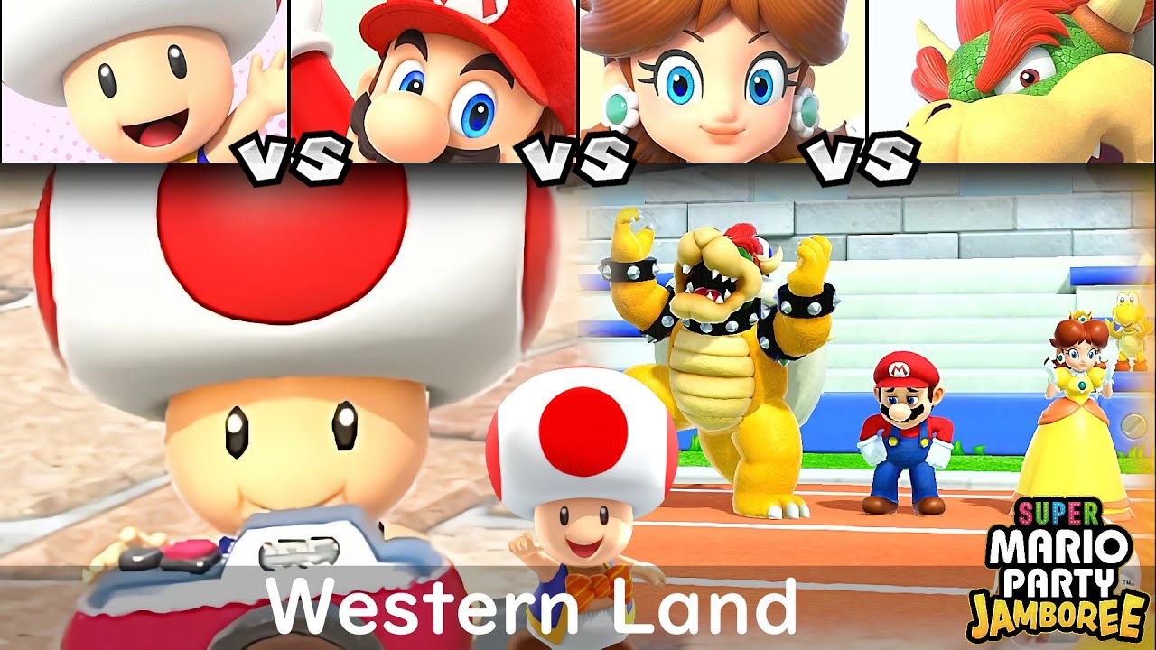 Super Mario Party Jamboree Toad vs Mario vs Daisy vs Bowser in Western ...