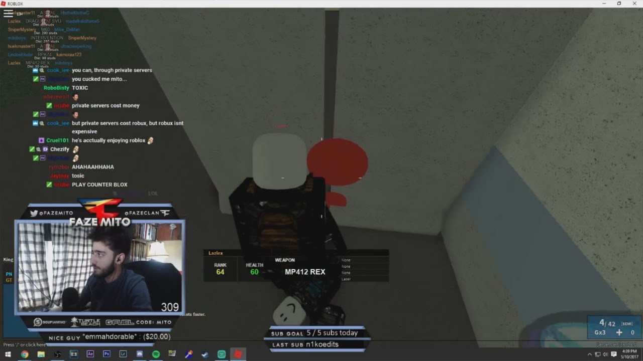 faze mito plays roblox - YouTube
