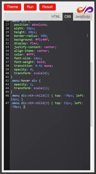 Circular Menu HTML CSS #oppu #logo #htmlmarkup #python #tech #coding #logodesign #code #learning ...