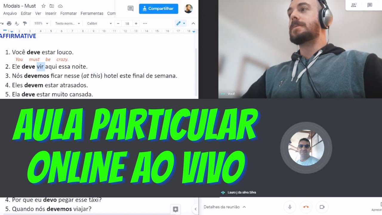 Aula Particular Online com meu aluno. - YouTube