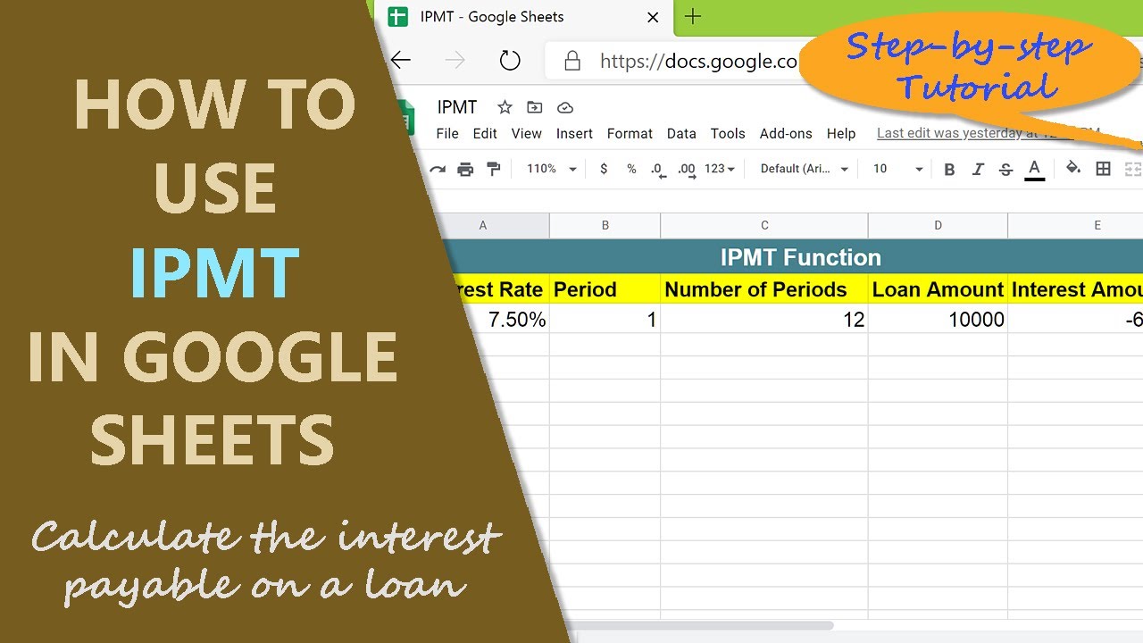 Google Sheets IPMT Function | Calculate Interest Amount on a Loan ...