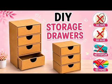 DIY Paper Drawer Organizer | No Glue Craft | Paper Storage Box