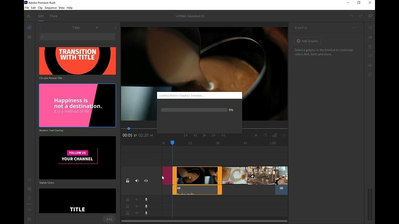 Vocational IT 3 Adobe Premiere Rush Adding titles and text to the timeline - YouTube