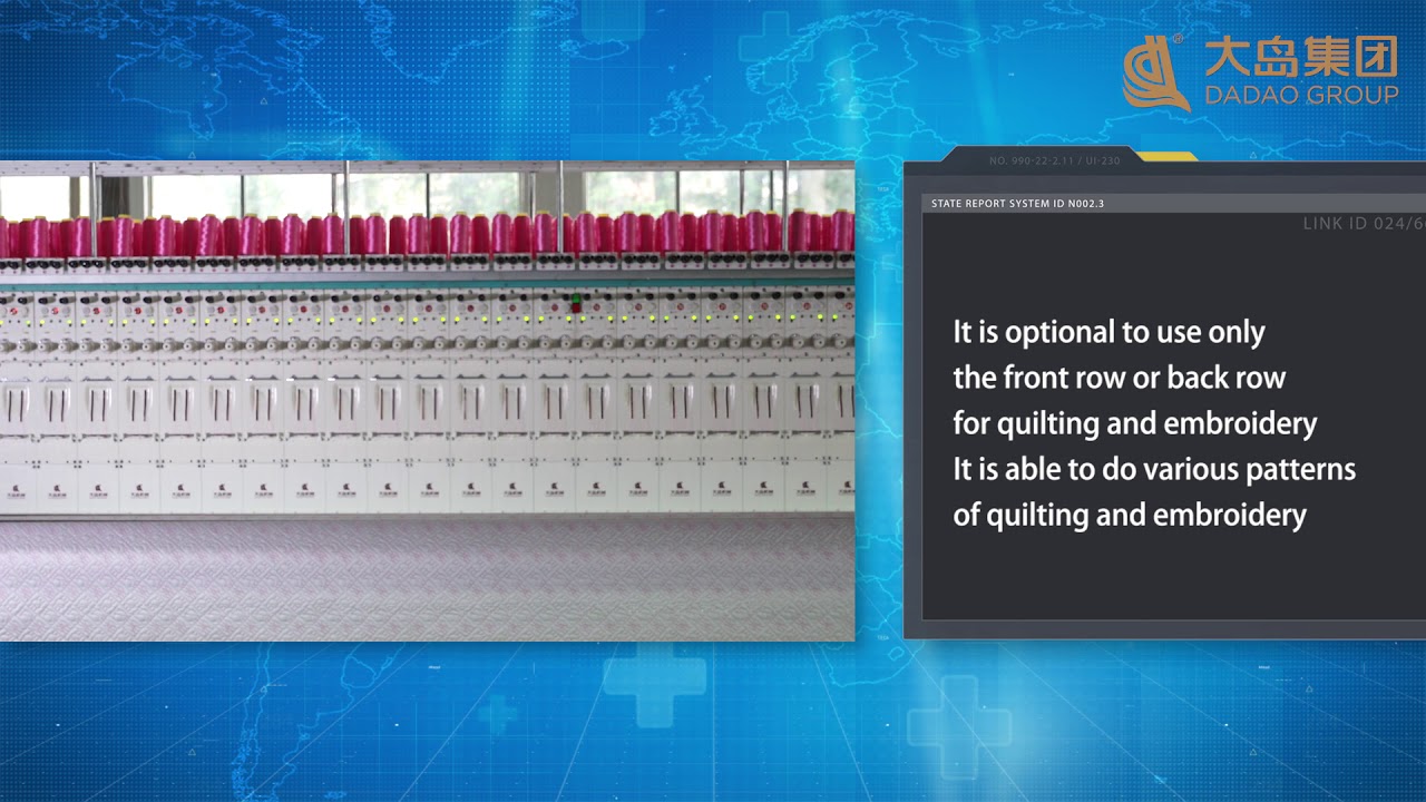 GDD-3 Double row quilting embroidery machine - YouTube