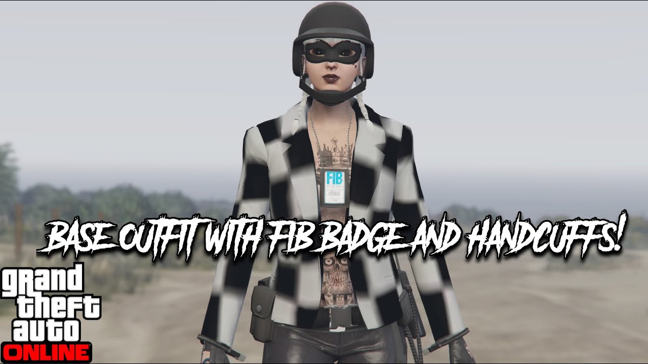 GTA 5 Online | Base Female Outfit W/ FIB Badge, Handcuffs & Any Belt ...