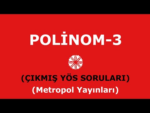YÖS MAT-2 (POLİNOM-3,Çıkmış YÖS Polinom Soruları,Metropol Yayınları)