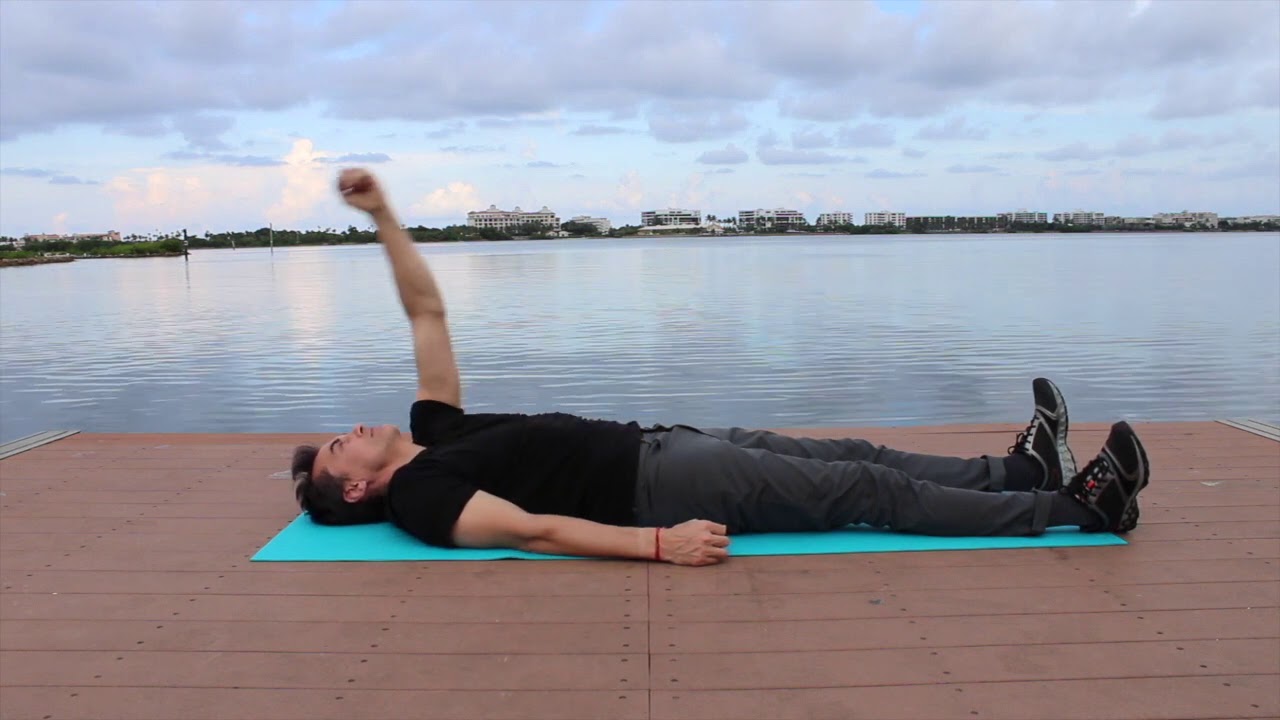 Supine Diagonal Shoulder Flexion - YouTube