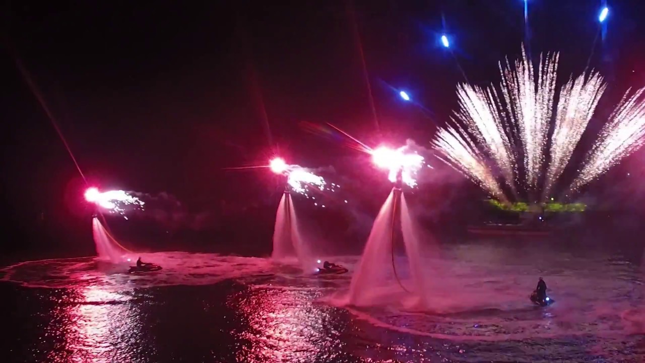 H2O PYRO BACK PACKS - Fly Board shows - YouTube