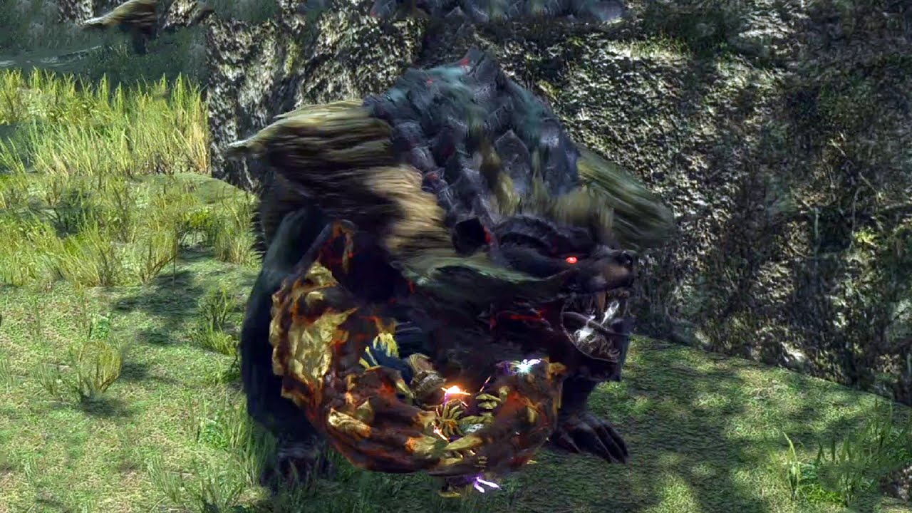 Monster Hunter Rise - Apex Arzuros Boss Fight - YouTube