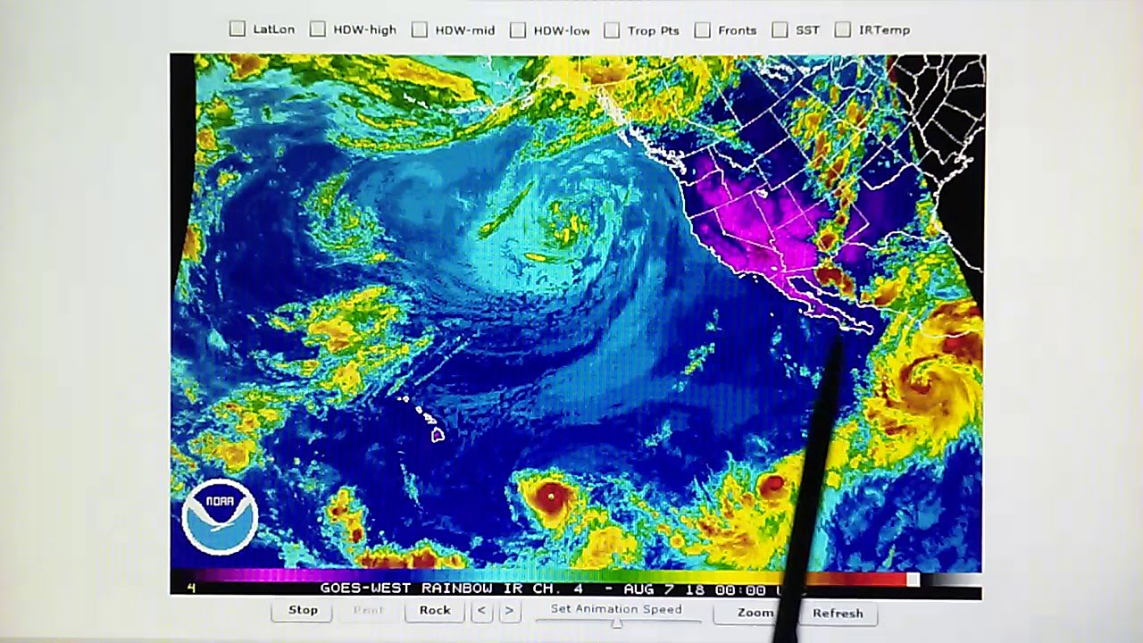 8-6-2018; Hurricane Hector Nearly CAT 5 Status (155 MPH Sustained Wind ...