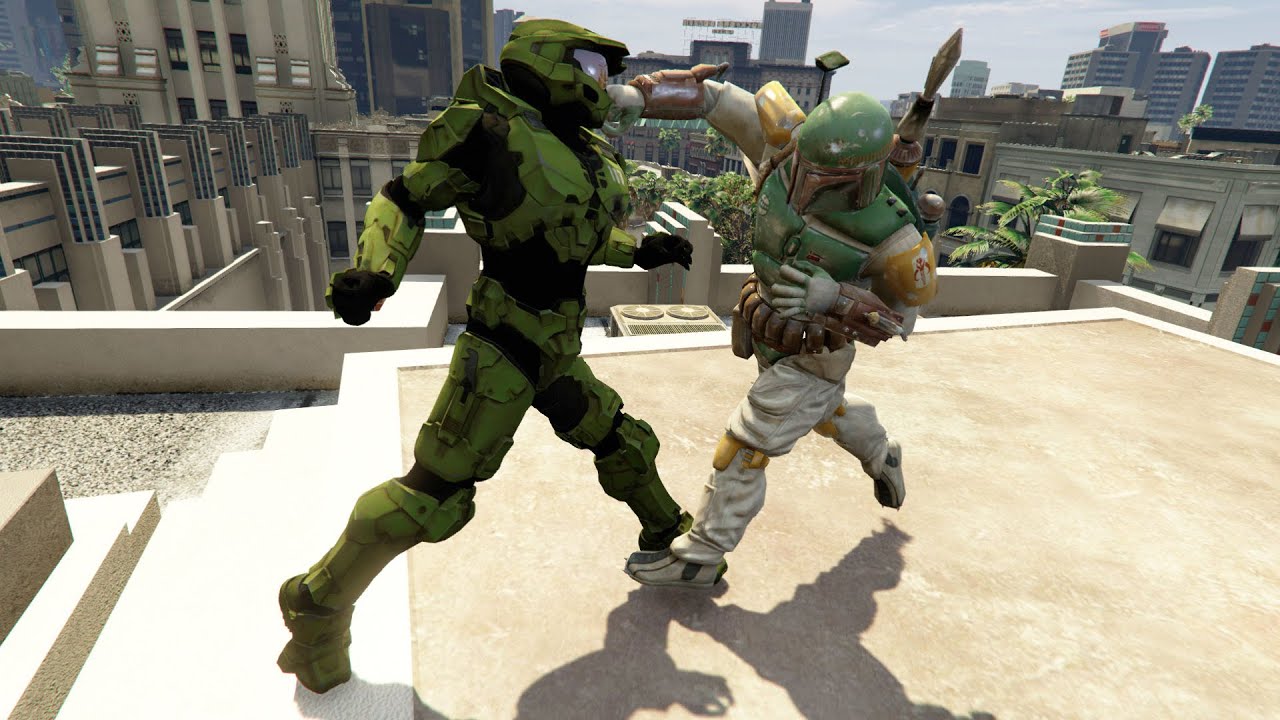GTA 5 Impressive Ragdolls #35 (Boba Fett VS Master Chief - Epic ...