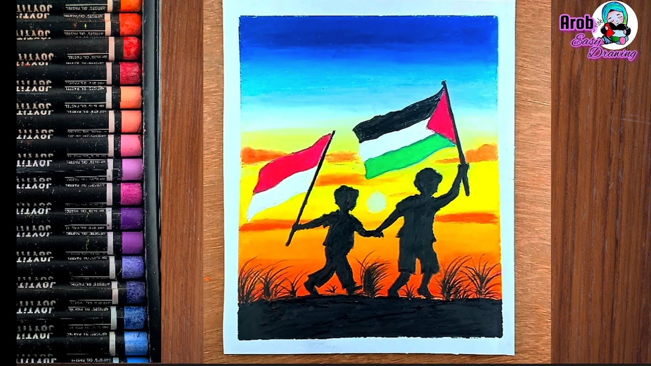 Menggambar tema Palestina | Pray for Palestine 🇵🇸 - YouTube
