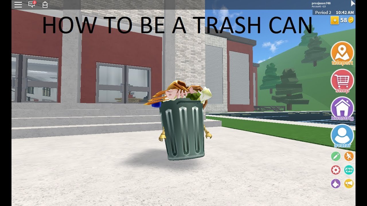 how to be a trash can is robloxian high school - YouTube