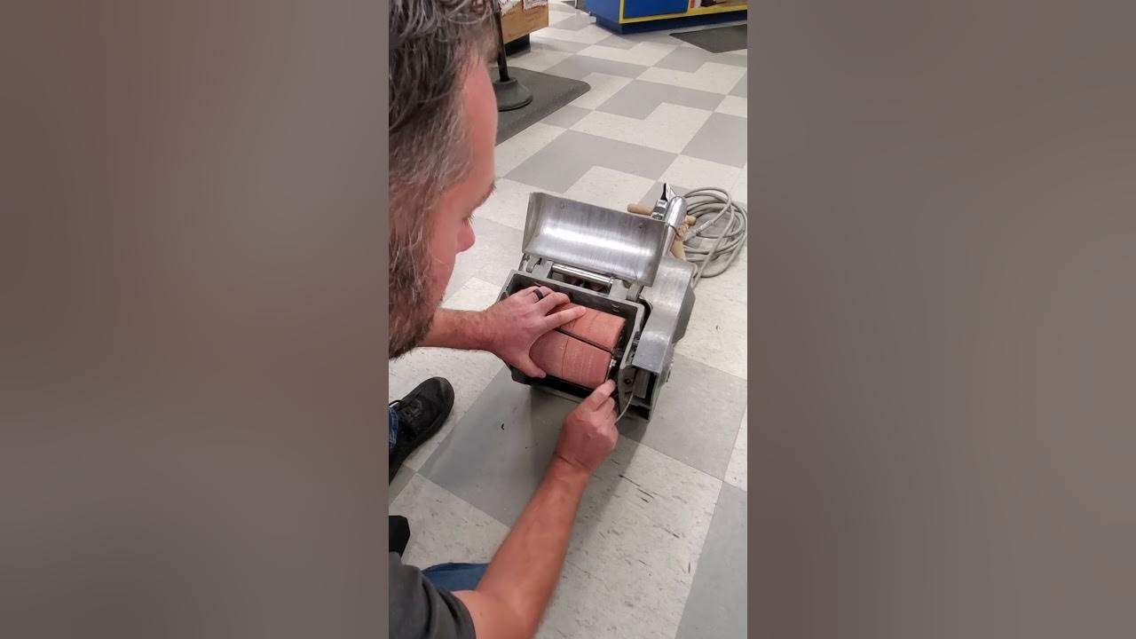 Installing sandpaper on Essex Silverline drum sander. (cam lock style) - YouTube