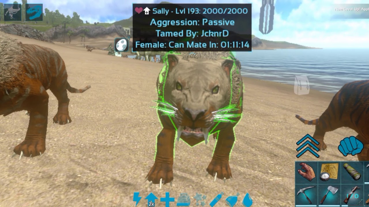 Ark Mobile | Breeding a Sabertooth! 100% Imprinted - YouTube