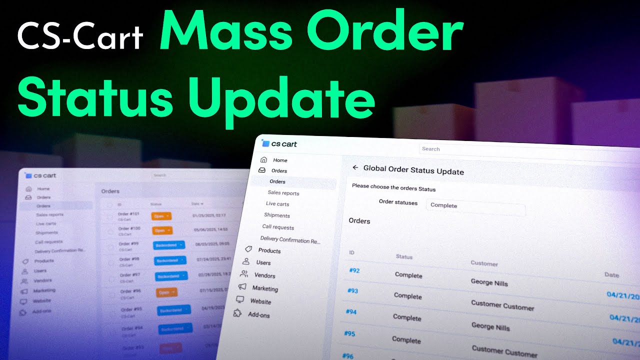 How to Update Order Status in Bulk with CS-Cart Mass Order Status ...